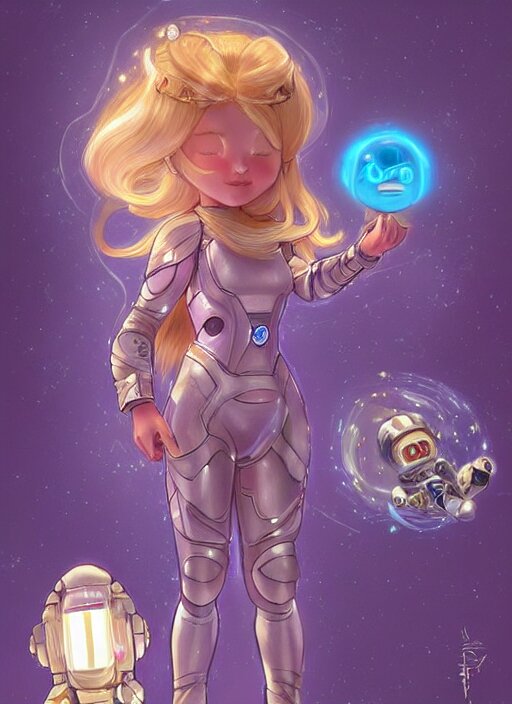 Lexica - Beautiful space cottagecore princess rosalina holding a chibi ...
