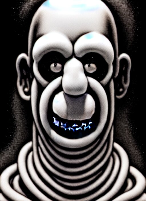 Lexica - A dream portrait of homer simpson, black & white, melting ...
