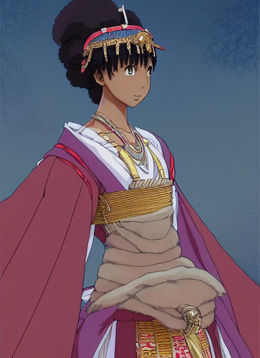 Lexica - A portrait of a anime ghibli akihiko yoshida style african ...