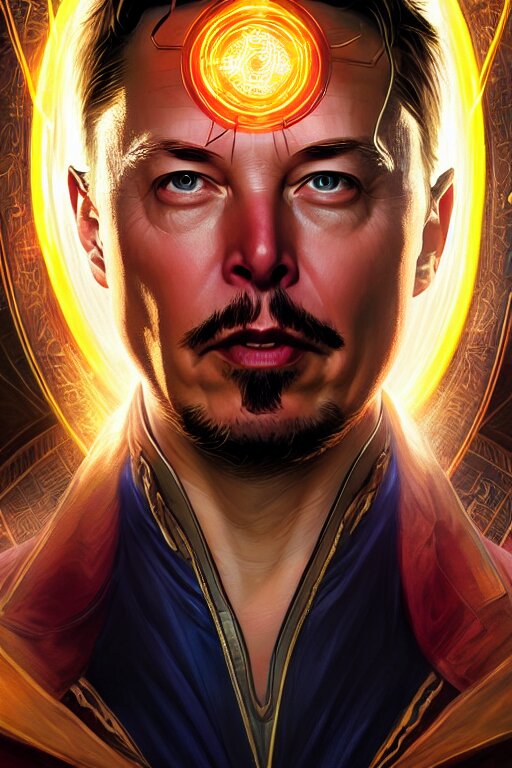 Lexica - Elon musk as dr strange, realistic portrait, symmetrical ...
