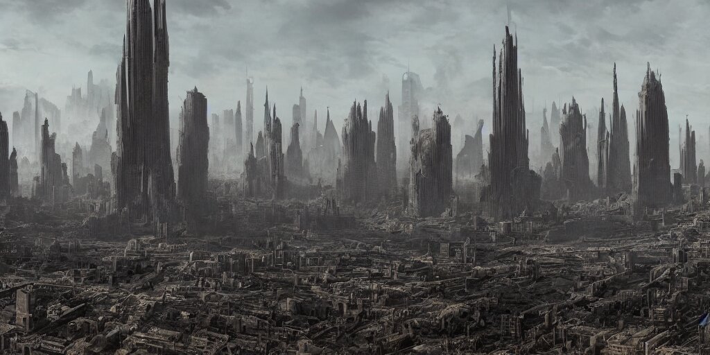 Lexica - Intricate matte painting of grey apocalyptic burned landscape ...