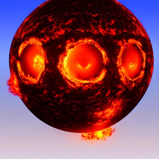 a sphere of molten core, melting sphere, glowing magma sphere, l ...