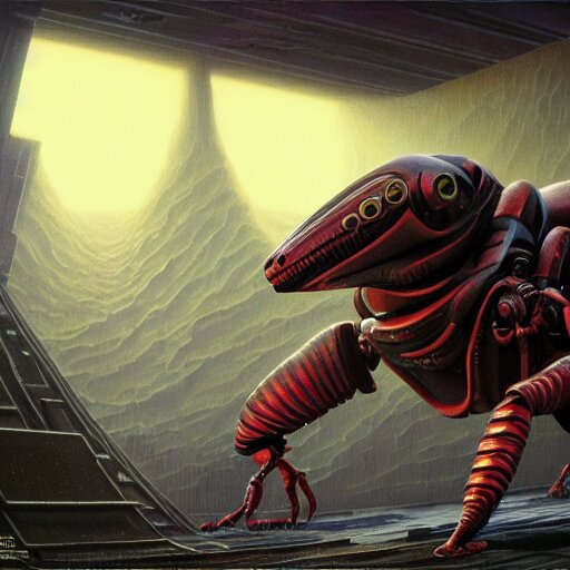 Lexica - Cinematic portrait of psychedelic robotic scorpion, exotic ...