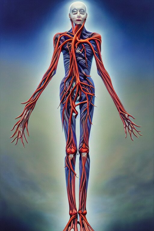 Lexica - A tall, fleshy, anatomical full body figure, with arteries as ...