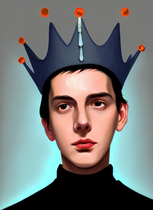 Lexica - Portrait of teenage jughead jones wearing a light grey crown ...