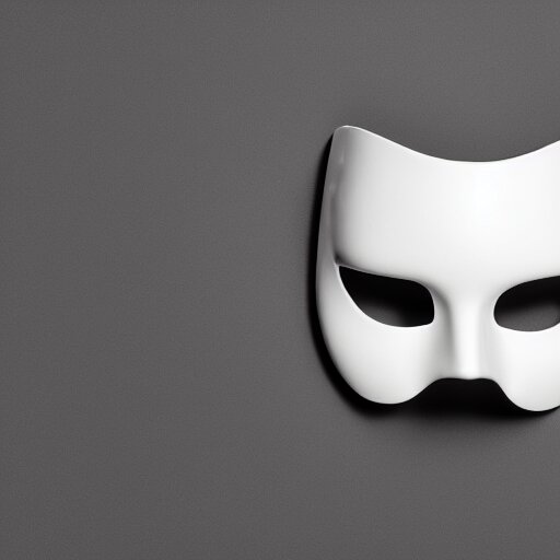 Lexica - Professional photograph of a white porcelain mask, black ...