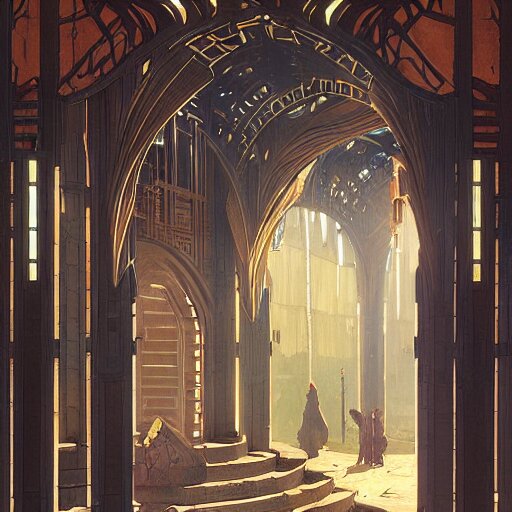 Lexica - Immense art deco archway leading into byzantine arcology with ...