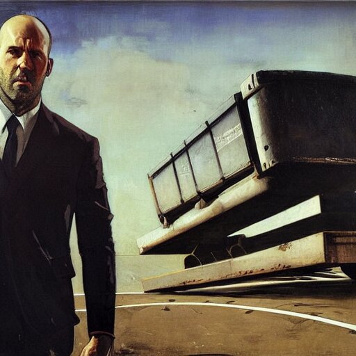 Lexica - Portrait of Jason statham pet detective standing atop a ...