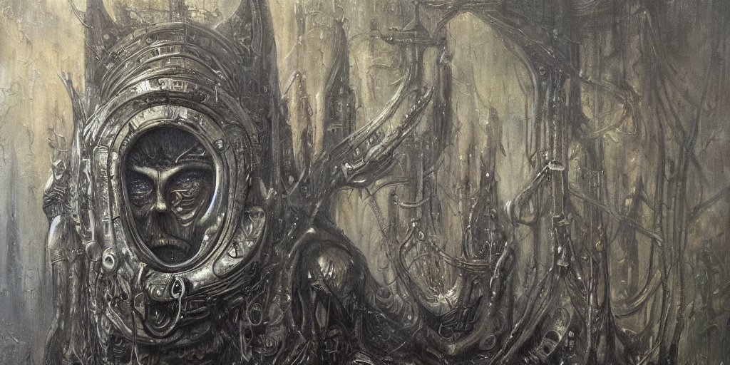 Lexica - A foggy highly detailed oil painting of a aetherpunk god by h ...