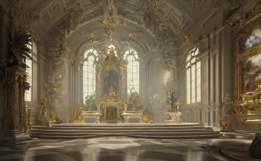 Lexica - A beautiful rococo chapel, in the center is a gorgeous massive ...