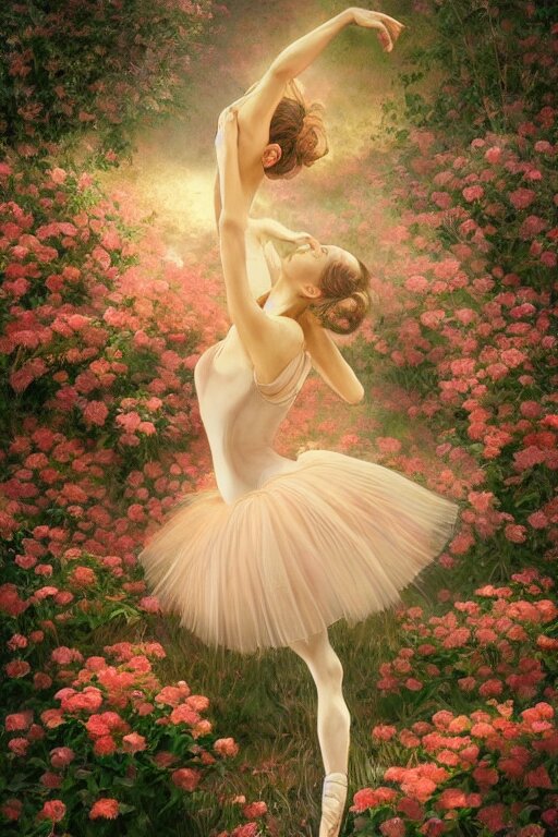 Lexica - Stunningly beautiful, prima ballerina in rose garden ...