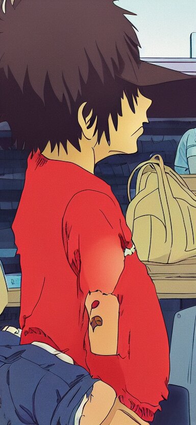 Lexica - “ a portrait of luffy at a airport, back shot, by shunji dodo ...