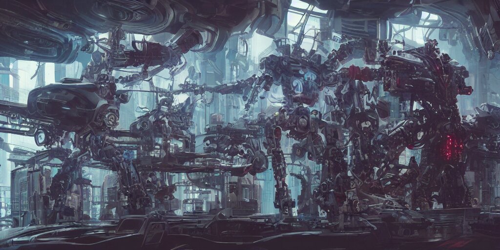 Lexica - Cyberpunk mecha mechanic interior, design sheet, concept ...