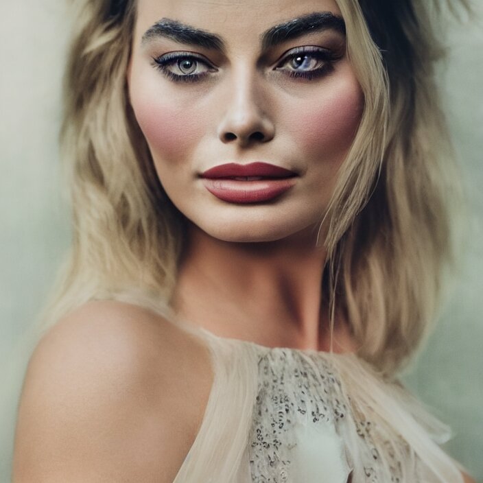 Lexica - Portrait of margot robbie combined with demi rose wearing ...