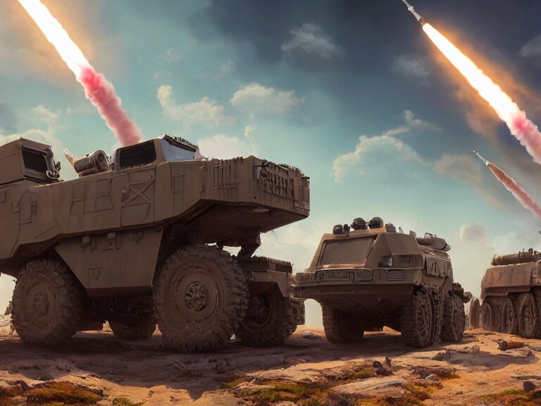 Lexica - Multiple Rockets Launch System military vehicle, Oil Painting ...