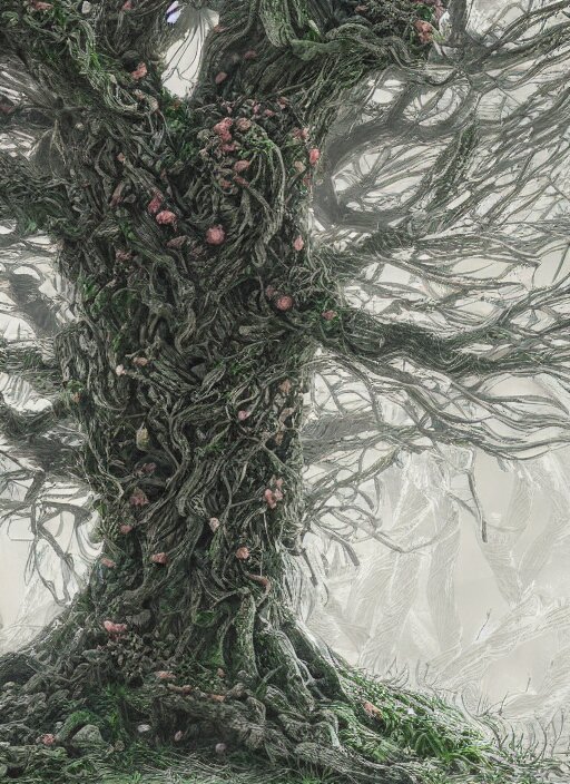 Lexica - Detailed concept art pastel painting of a tree in full ...