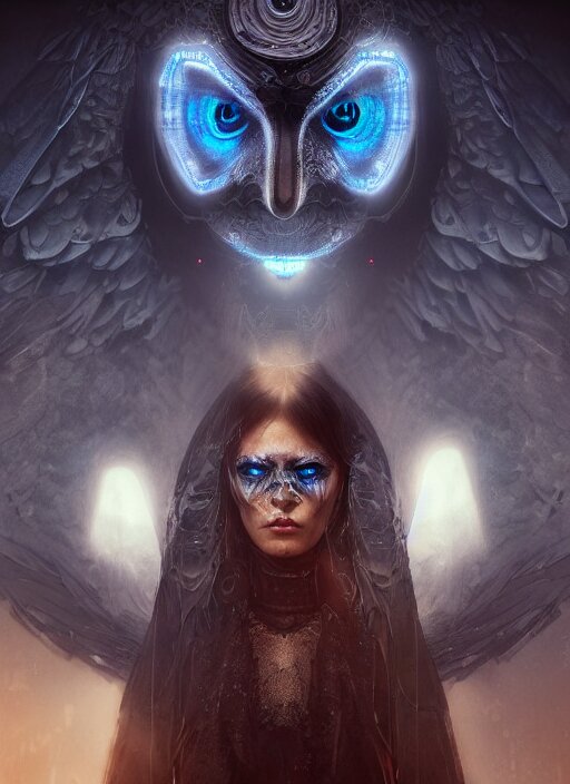 Lexica - Her huge ominous glowing blue eyes staring into my soul ...