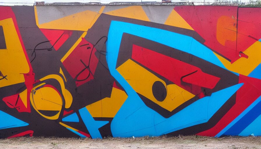 Lexica - Stray dog sleeping under graffiti 3 d street art depicting ...