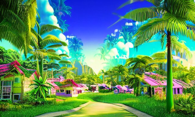 Lexica - Village in a vaporwave jungle, 4k, ultra realistic, award ...