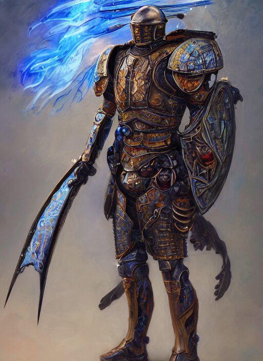 Lexica - Formal portrait of a cyborg locust warrior wearing plate armor ...