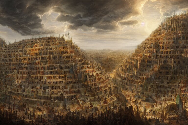 Lexica - The library of babel, digital painting, mixed media, trending ...
