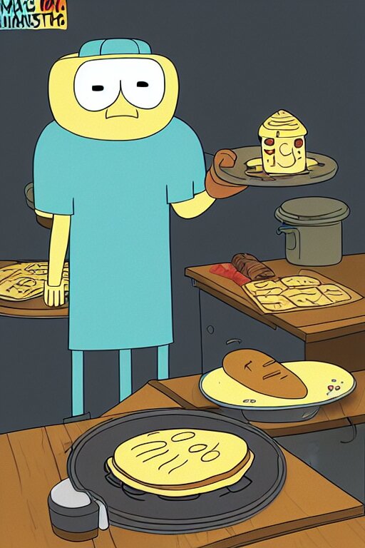 Lexica - Mf doom making pancakes in style of adventure time, animation ...