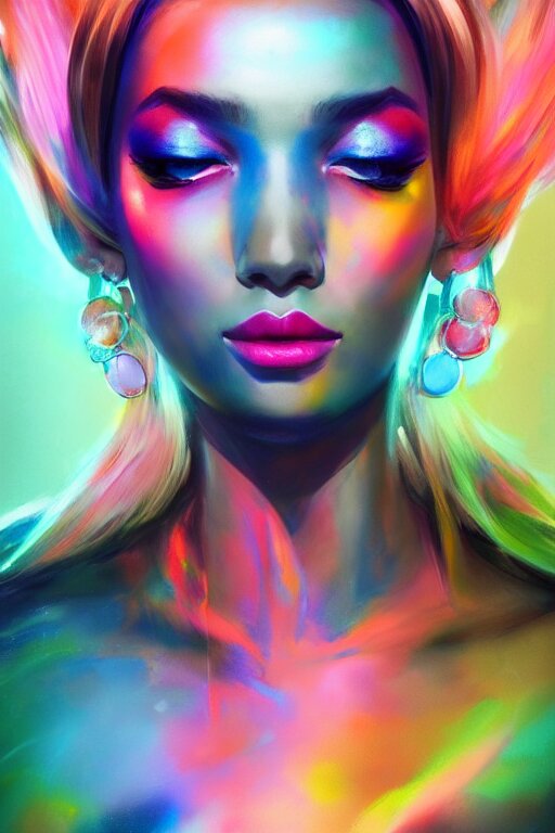 Lexica - Chromatic goddess of colors, d & d, full body portrait, mixed ...