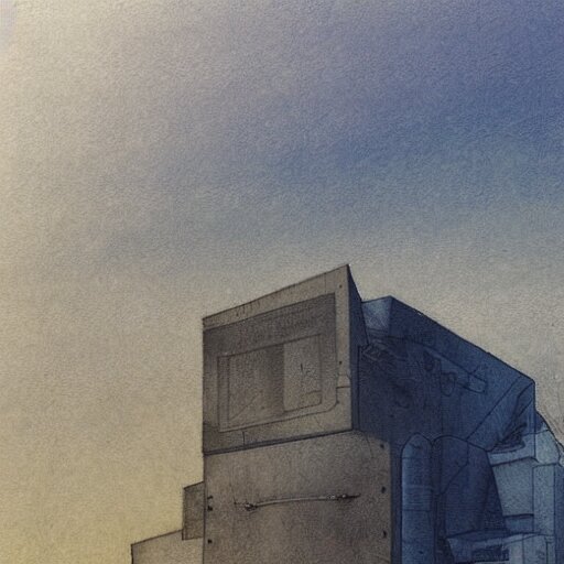 Lexica - A drawing of a building with a sky background, concept art by ...