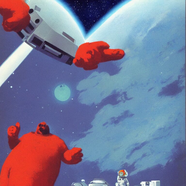 Lexica - The kool-aid man in space, by John Harris, concept art