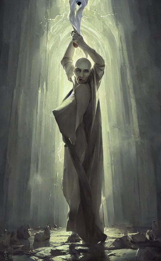 Lexica - A beautiful painting of voldemort performing an occult ritual ...