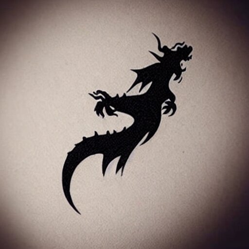 A dragon tattoo, minimalistic, simplistic, - Arthub.ai