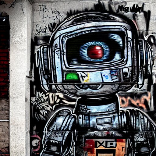 Lexica - Chappie robot color graffiti, black and white zef design ...