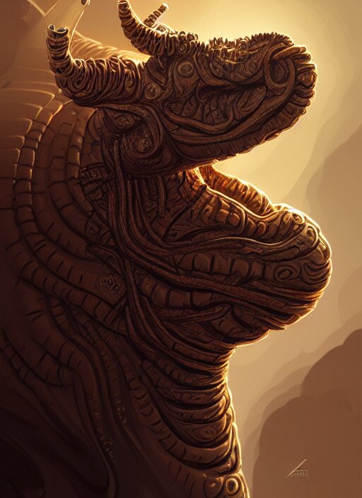 Lexica - Anthropomorphic torus brain in edgy darkiron camel, intricate ...