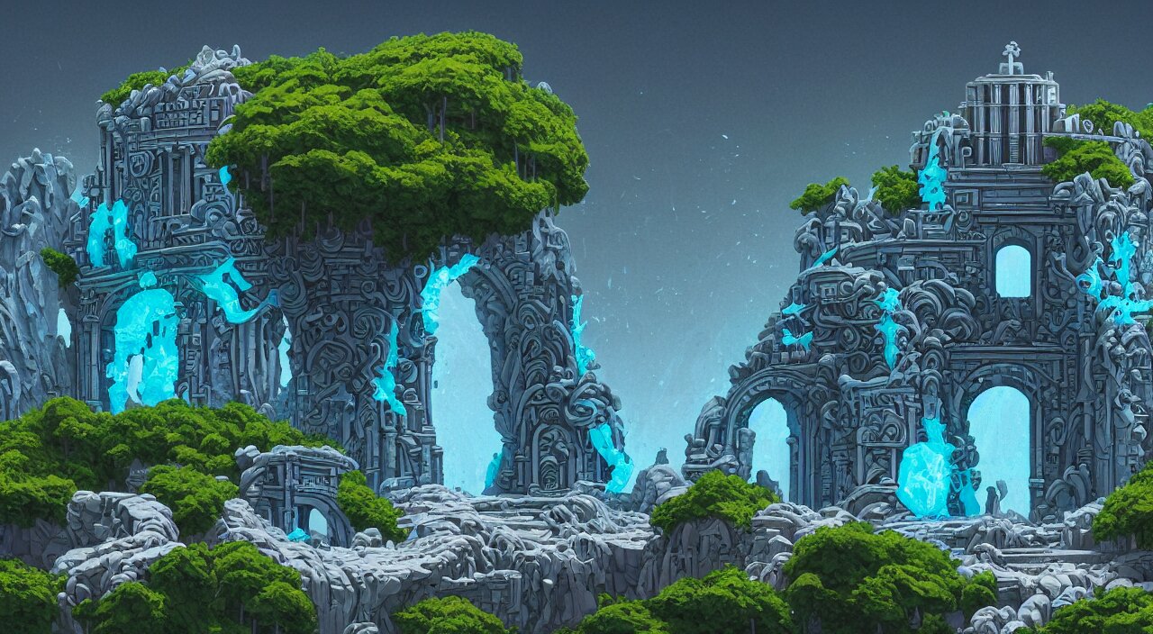 Lexica - Atlantis zeus statue and hill valley grec greeble temple of ...