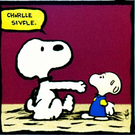 Lexica - Snoopy slaps charlie brown, illustrated by charles schulz