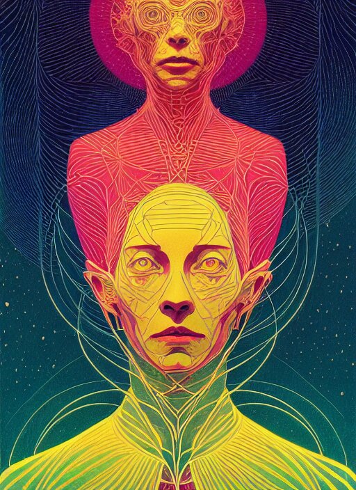 Lexica - Symmetry!! stunning portrait of louise michel!! by victo ngai ...