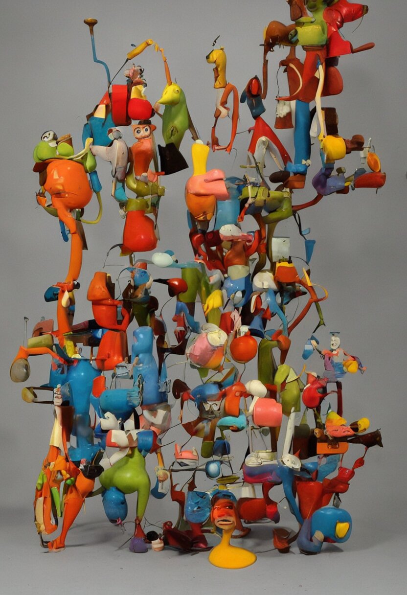 1 9 6 0 s weirdo cartoon sculpture toy on display - Arthub.ai