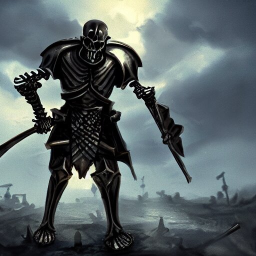 Lexica - In the style dnd a skeleton knight in black full plate armor ...