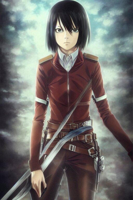 Lexica - Highly detailed portrait of mikasa ackerman from attack on ...