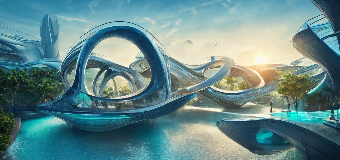 Lexica - Highly detailed torus shaped futuristic architecture by ...