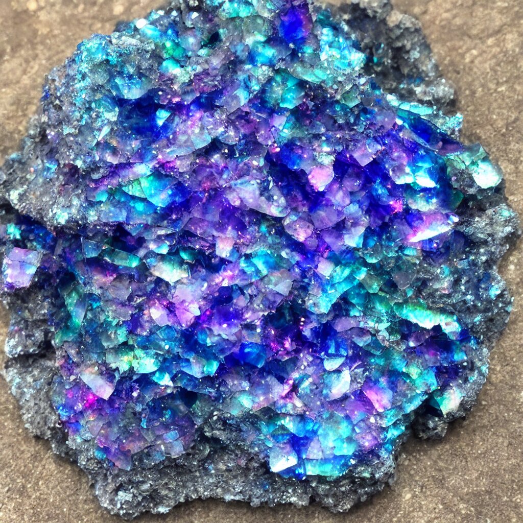 Lexica - Blue halo titanium quartz crystal mineral texture