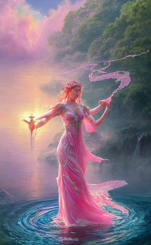 Lexica - The goddess of the lake, highly detailed, d & d, water ...