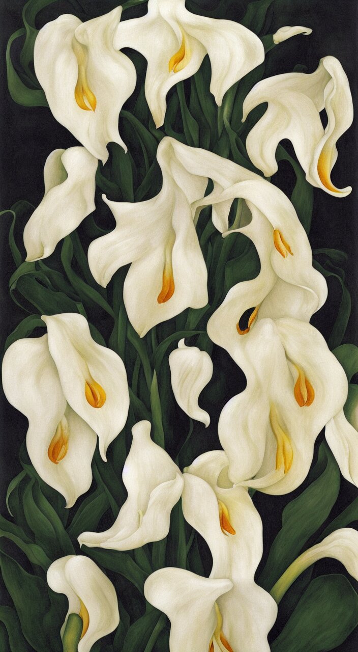 Lexica - Portrait of a cream colored havanese dog with calla lillies ...