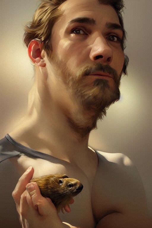 Lexica - Groundhog drug addict on the bed, realistic portrait, highly ...