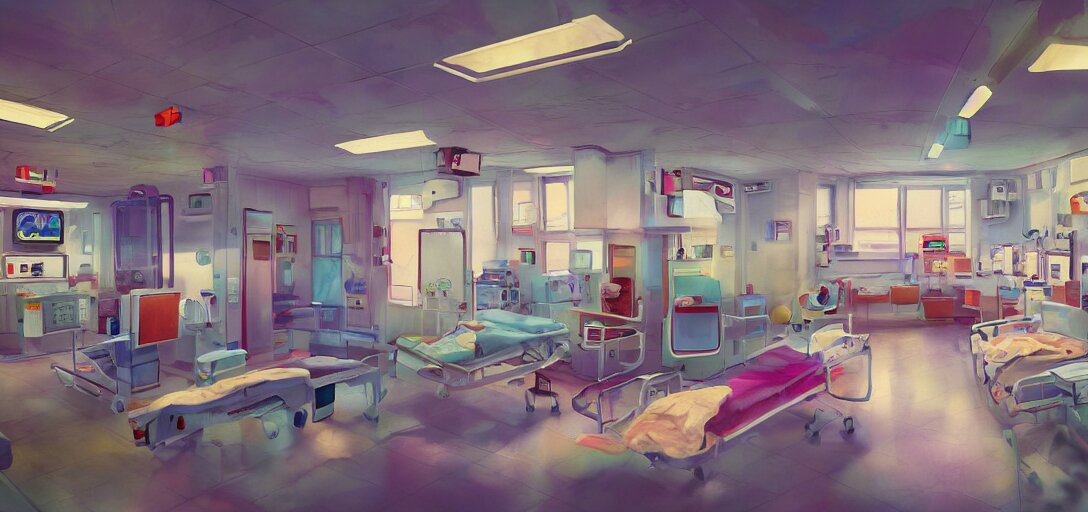 Lexica - Retro hospital concept art, vibrant colors, 8 k photorealistic ...