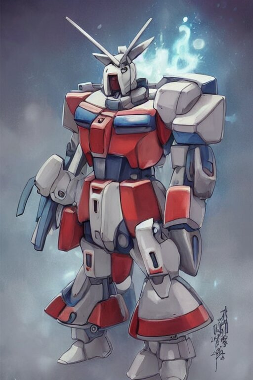 Lexica - Cute anthropomorphic Gundam, Gundam eating a wipe red ...
