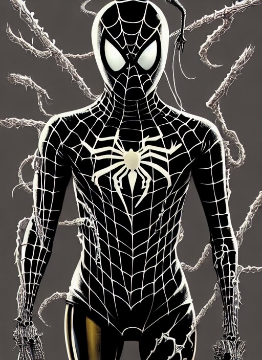 Lexica - Highly detailed closeup portrait of a cyborg venom symbiote in ...