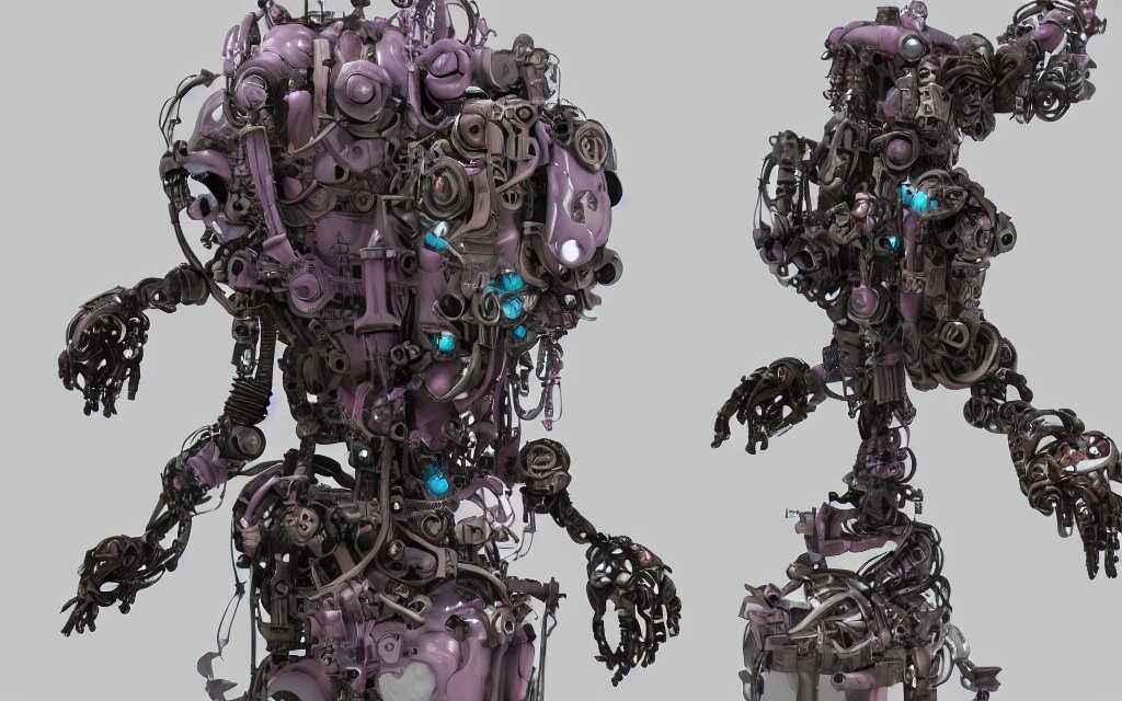 Lexica - Hyperdetailed , pastel wave , robotic cyberpunk sculpture ...