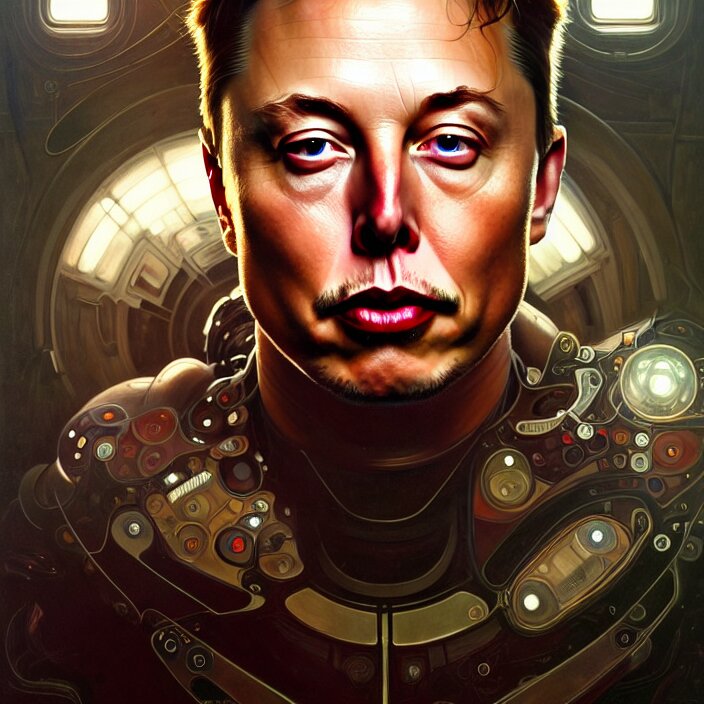 Lexica - Portrait of Elon Musk organic cyborg, diffuse lighting ...