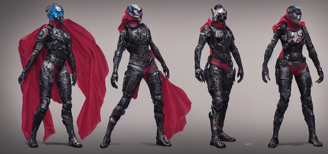 Lexica - Character sheet concept art of female special forces superhero ...